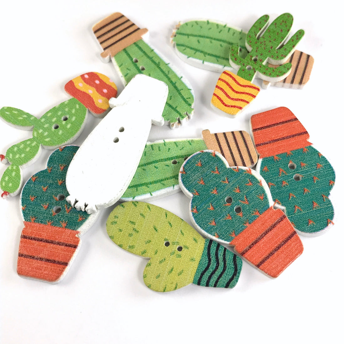 Wooden Cactus Buttons, 35mm - 10 Pack – Easy Crafts