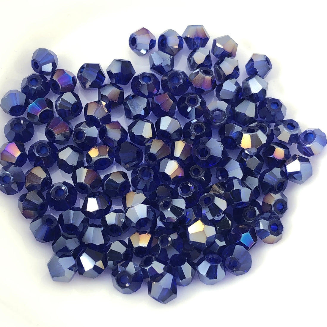 Blue AB Glass Bicone Beads, 4mm - 100 Pack – Easy Crafts