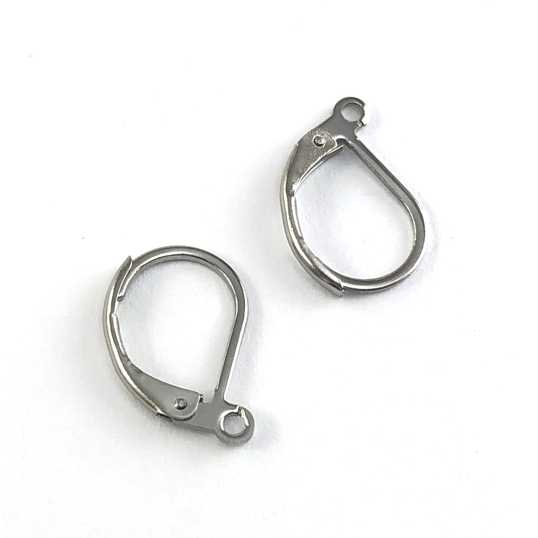 Stainless Steel Lever Back Earring Hoops With Loop Findings, Silver Co ...