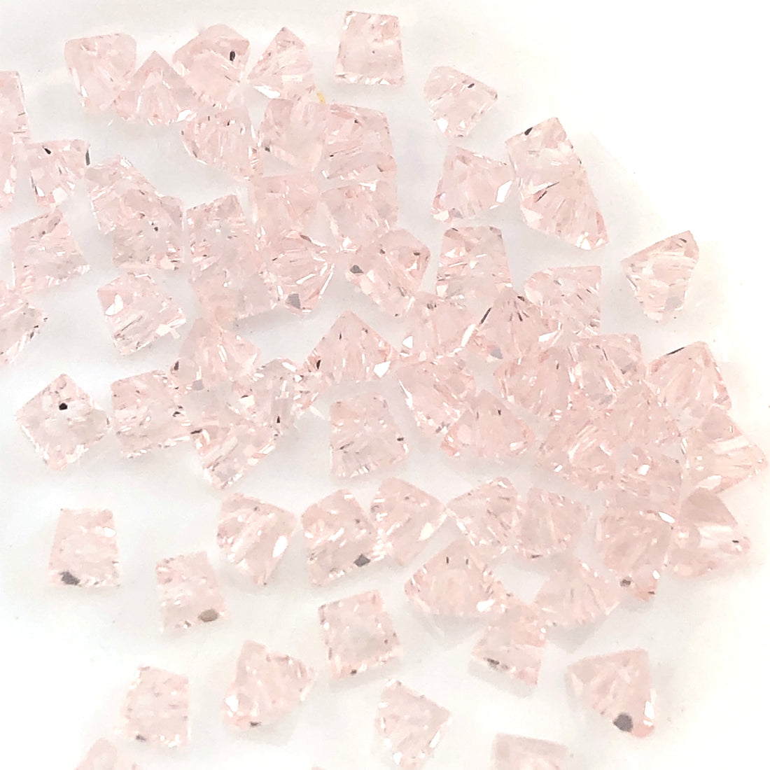 4mm Light Pink Triangle Glass Beads, 4mm- 65 Pack – Easy Crafts