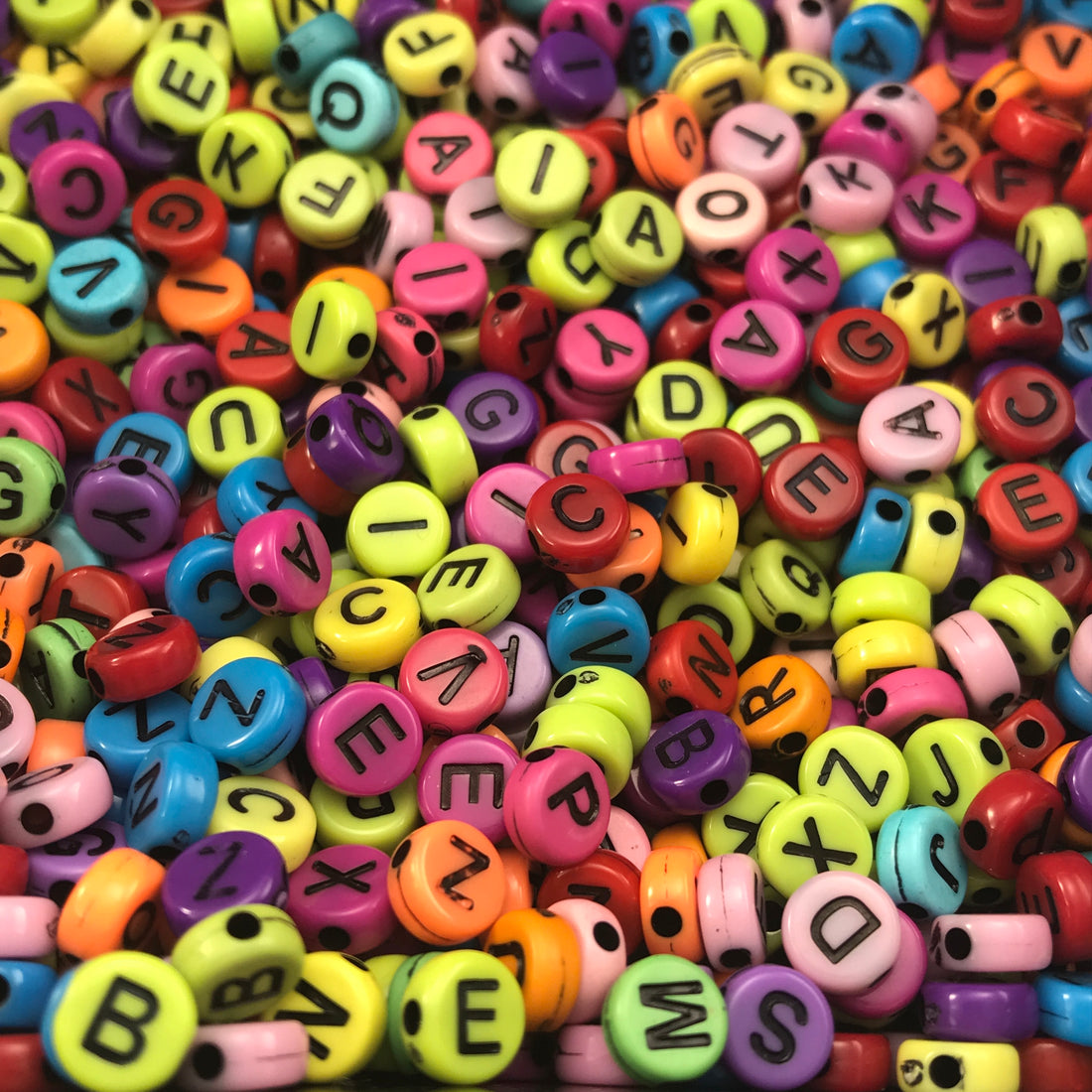 Acrylic Letter Beads, Round Alphabet Beads, Full Alphabets Included, 7 ...